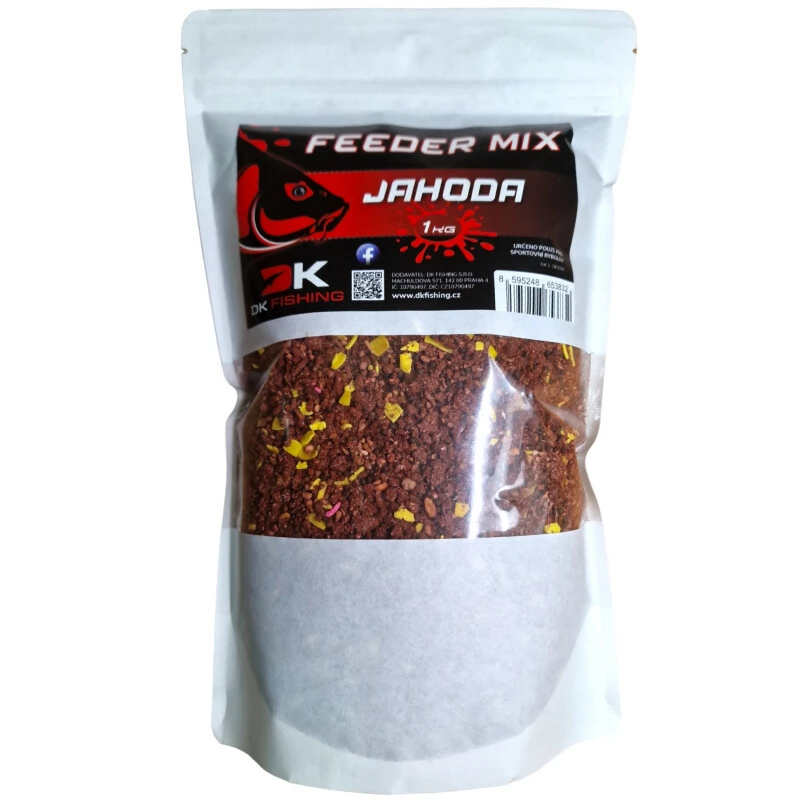 DK-fishing DK FISHING Feeder mix vlhčený jahoda 1kg 🎣 Na Soutoku
