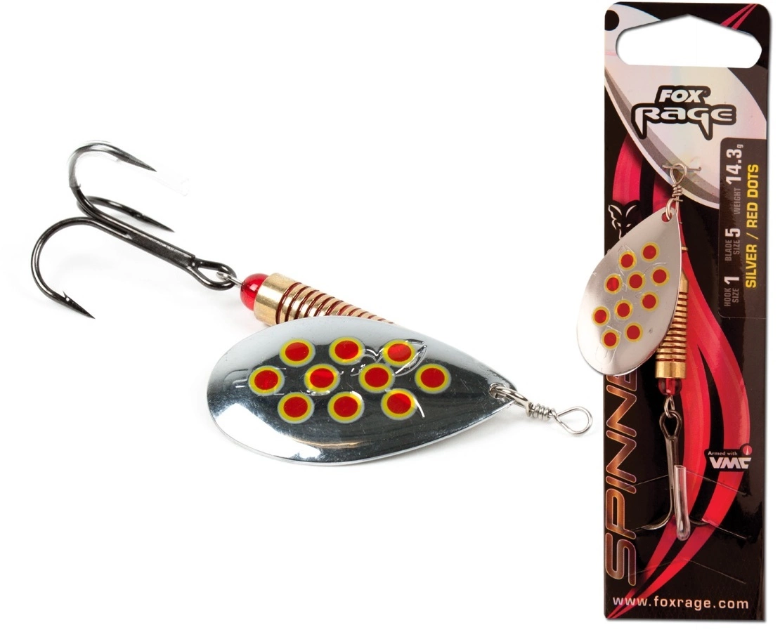 FOX RAGE BLADE FRENCH SPINNER Silver Red Dots VÝPRODEJ 🎣 Na Soutoku